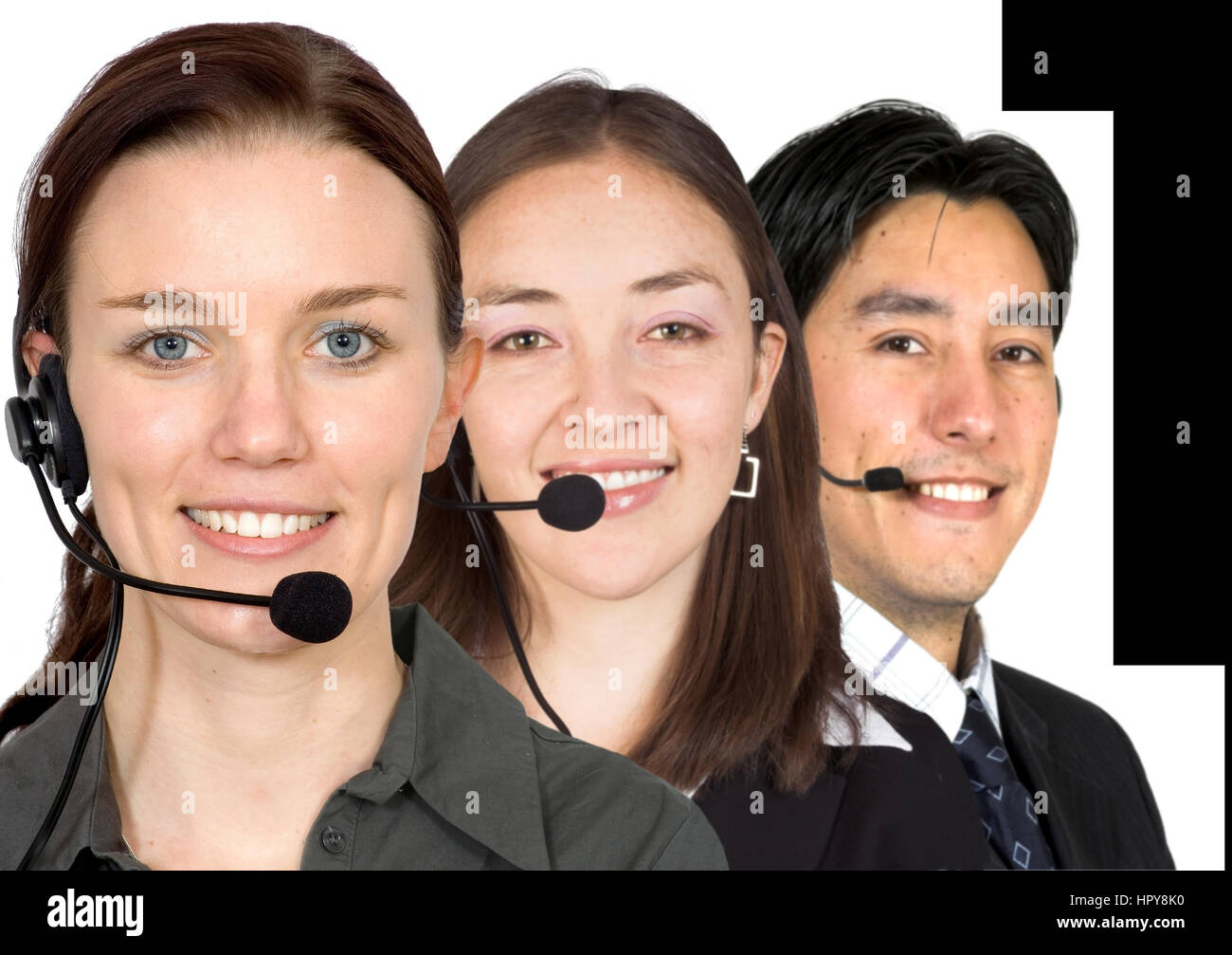 customer service team over white Stock Photo - Alamy