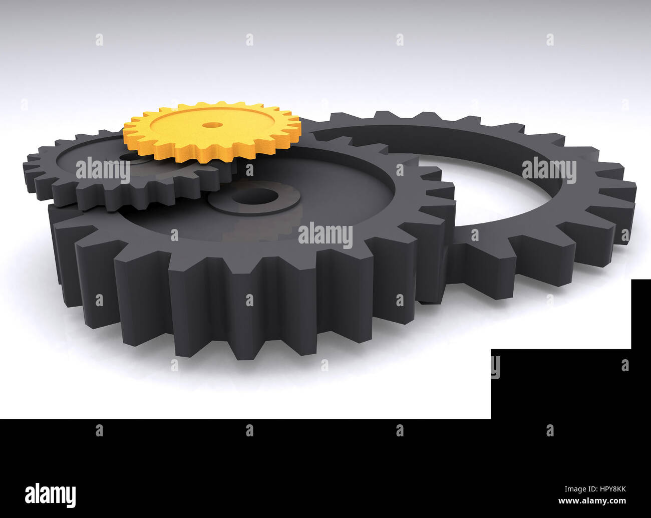 Gears in perspective over white Stock Photo - Alamy