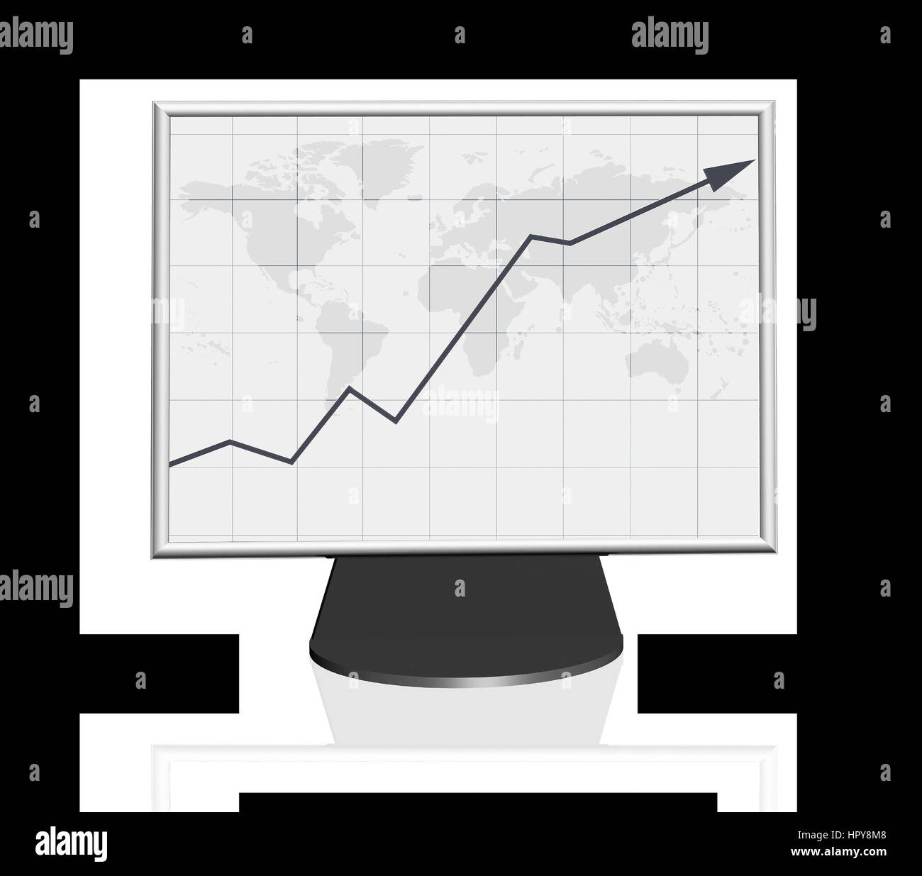 Growth business graph on computer monitor Stock Photo - Alamy
