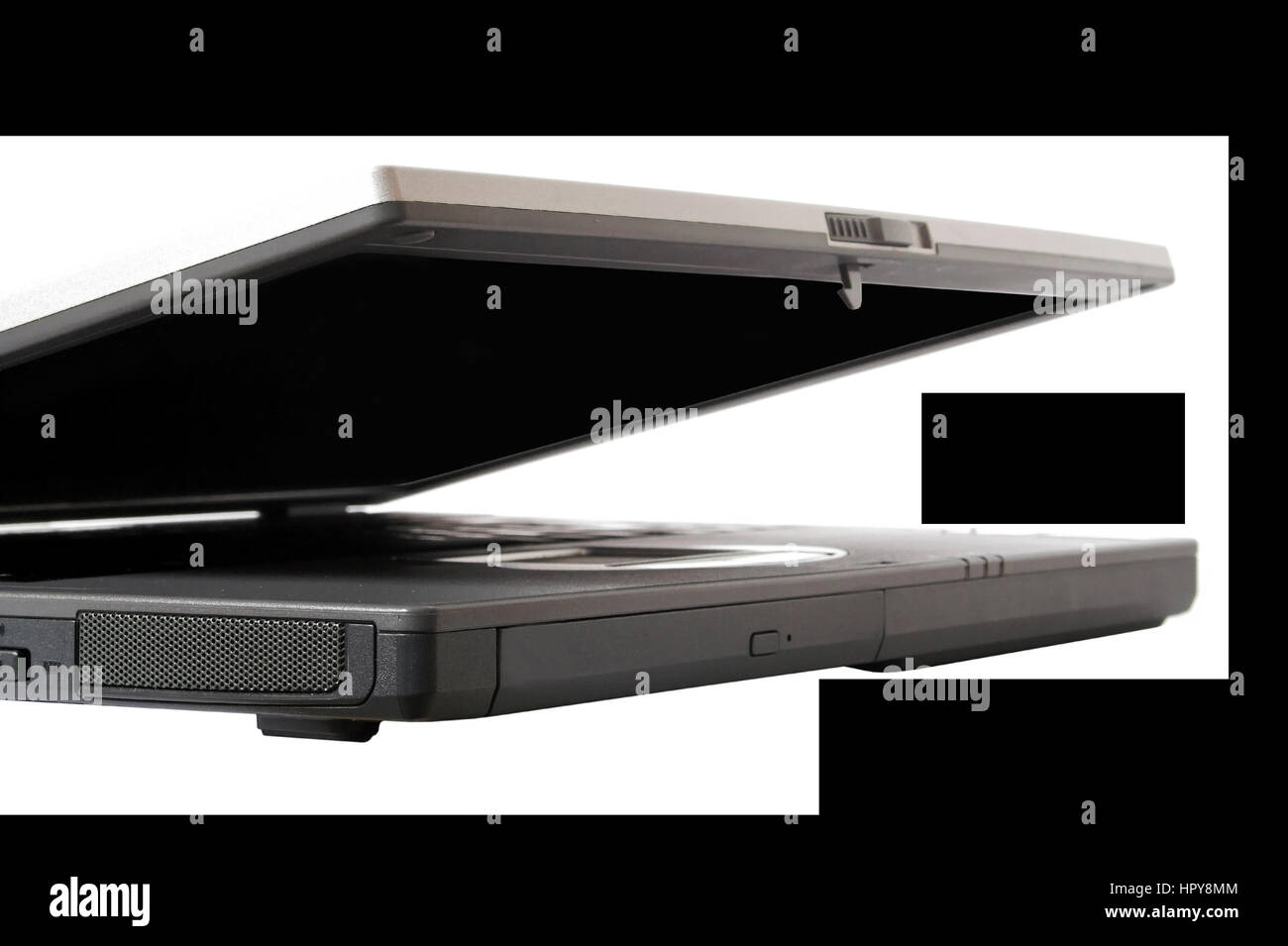 gray laptop over white Stock Photo - Alamy