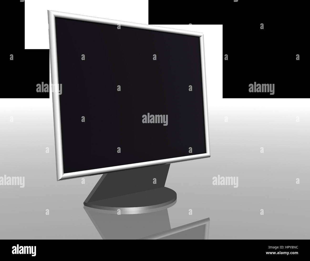 Perspective of a monitor - 3d render Stock Photo - Alamy