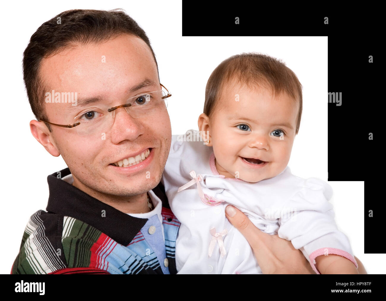 father and daugther over a white background Stock Photo - Alamy