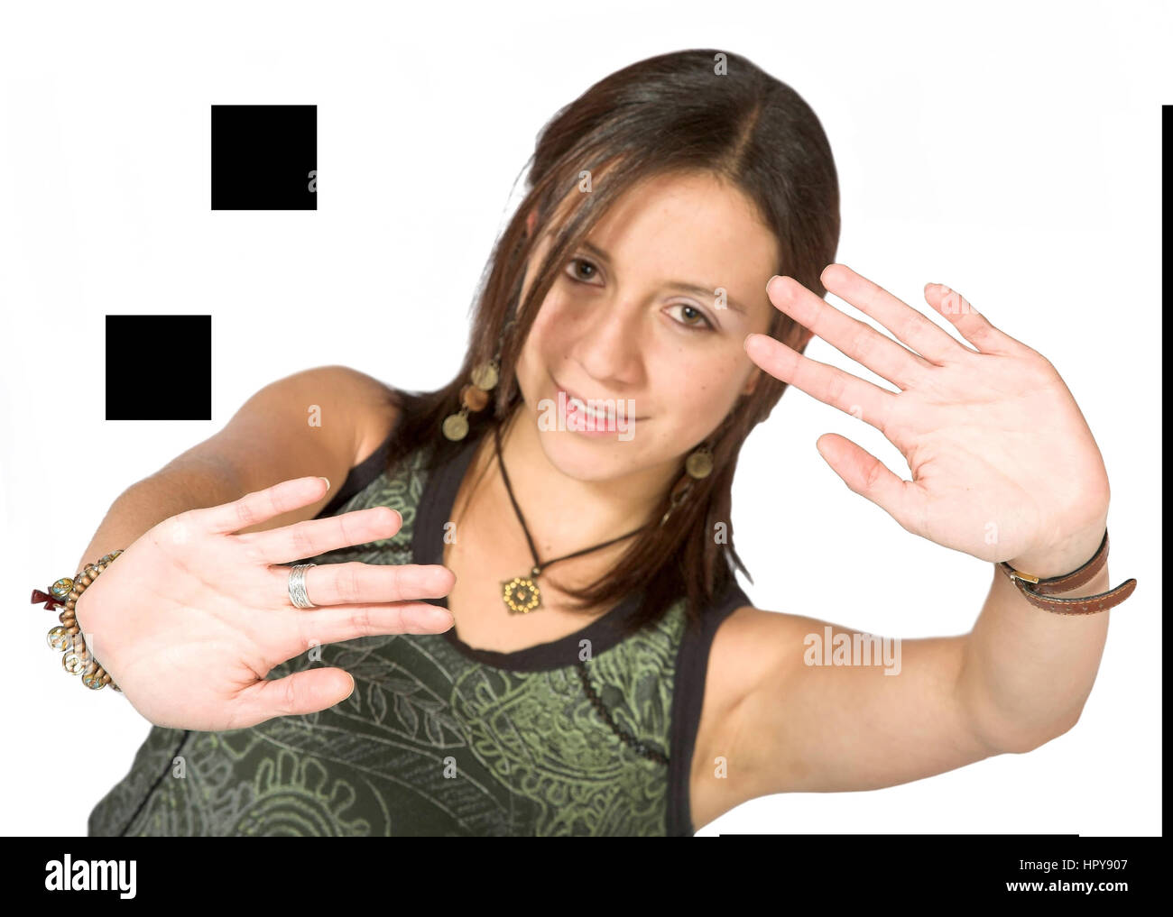 Woman hand in front of face palm hi-res stock photography and images ...