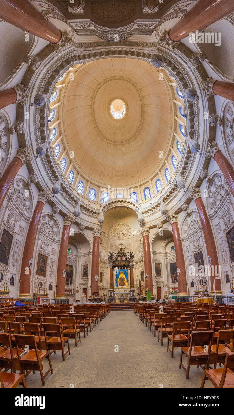 Interior and altar of the famous Basilica of Our Lady of Mount Carmel ...