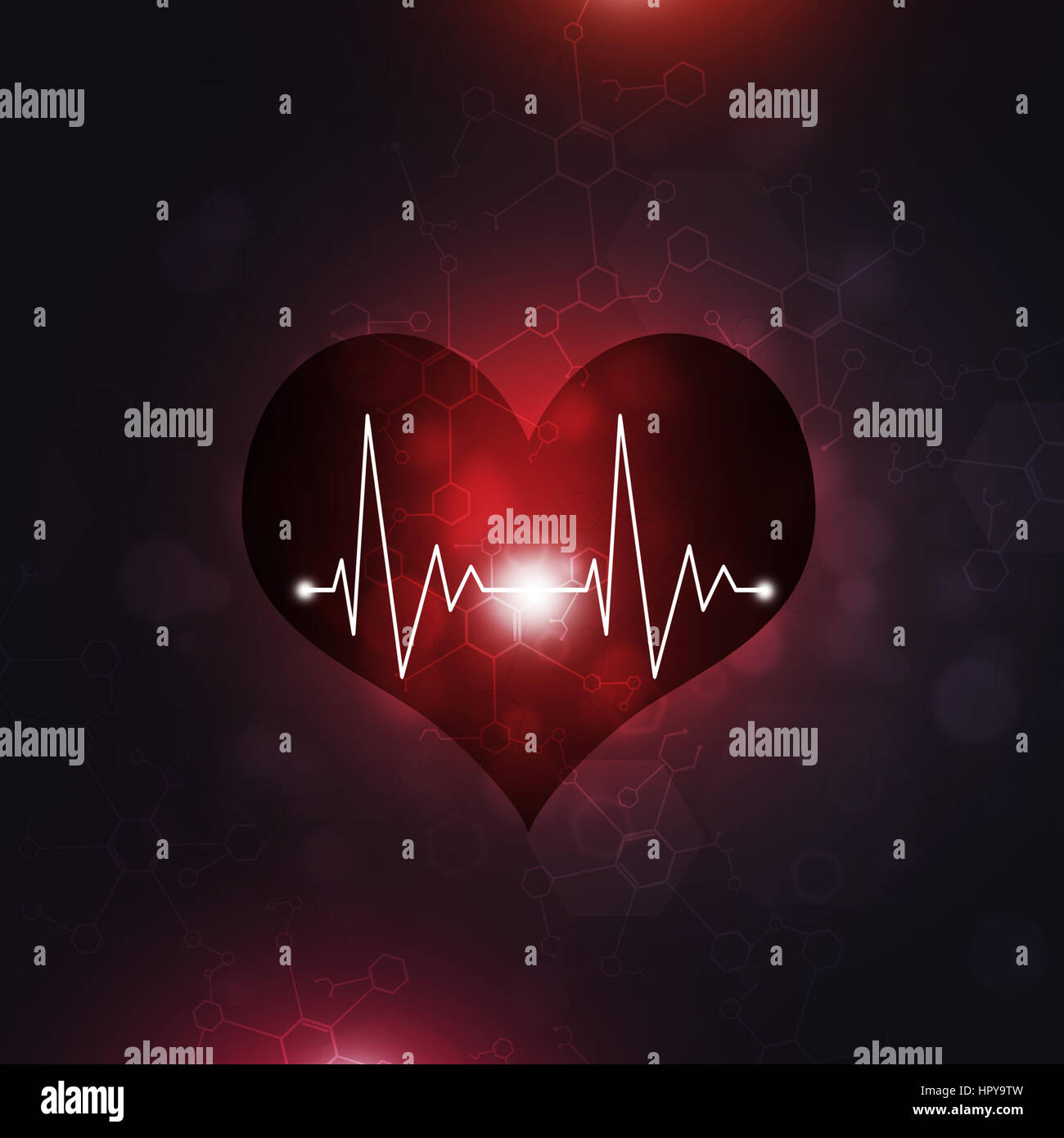 heart pulsating rhythm graph abstract dark red background Stock Photo ...