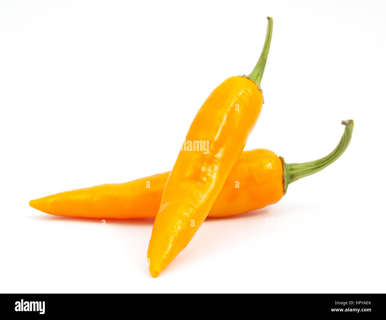 orange hot chili pepper isolated on a white background Stock Photo - Alamy