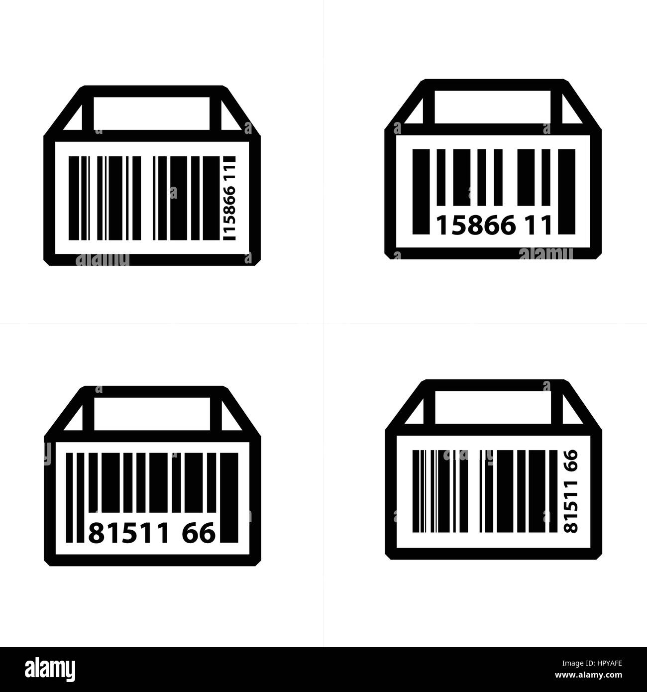 Barcode on Box Icon Stock Vector Image & Art - Alamy