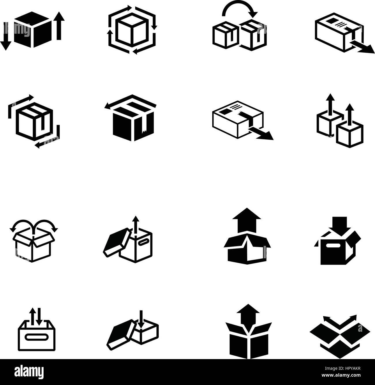 set of box and arrow icons Stock Vector Image & Art - Alamy