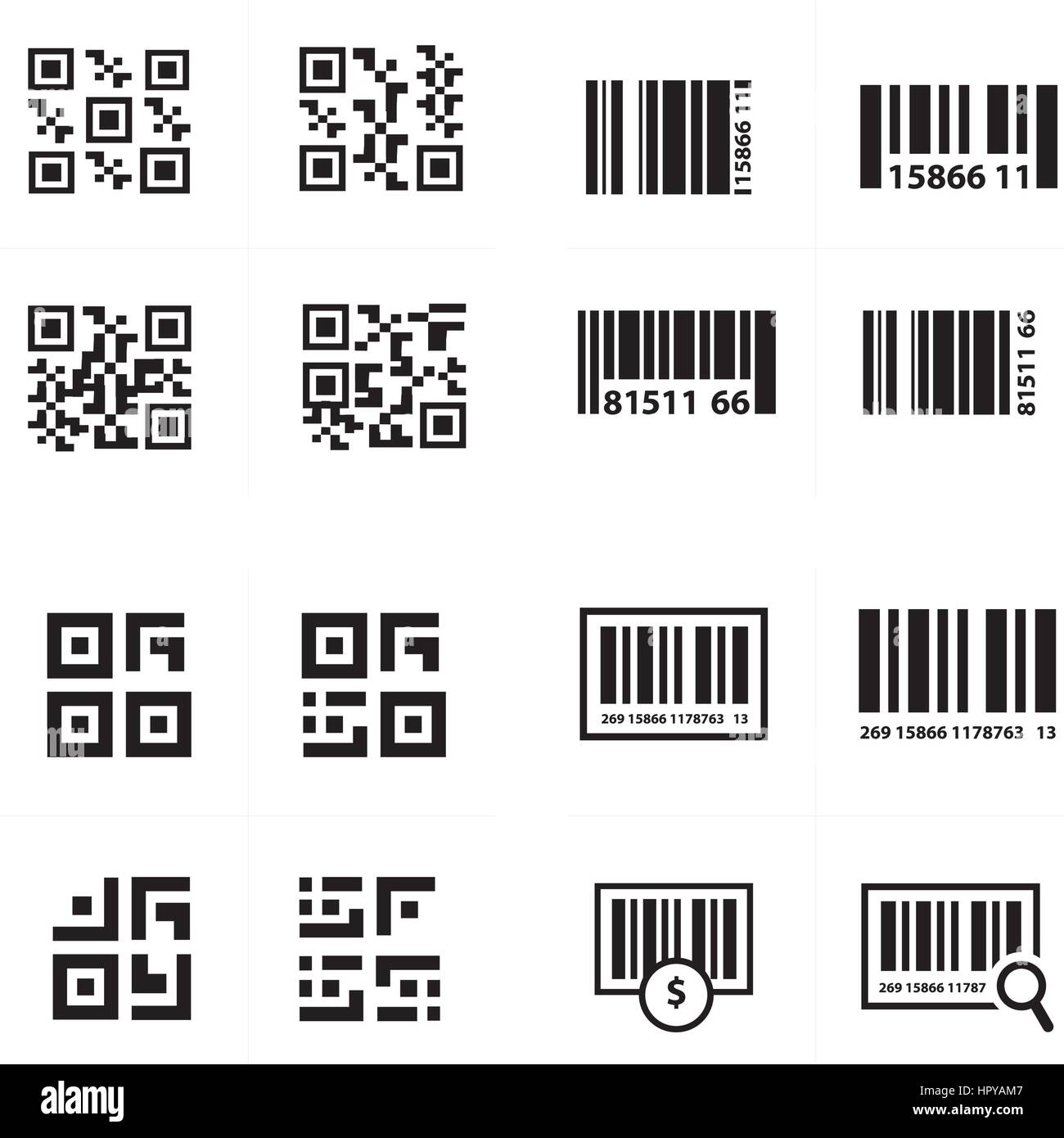 Barcode and QR Code Vector set Stock Vector Image & Art - Alamy
