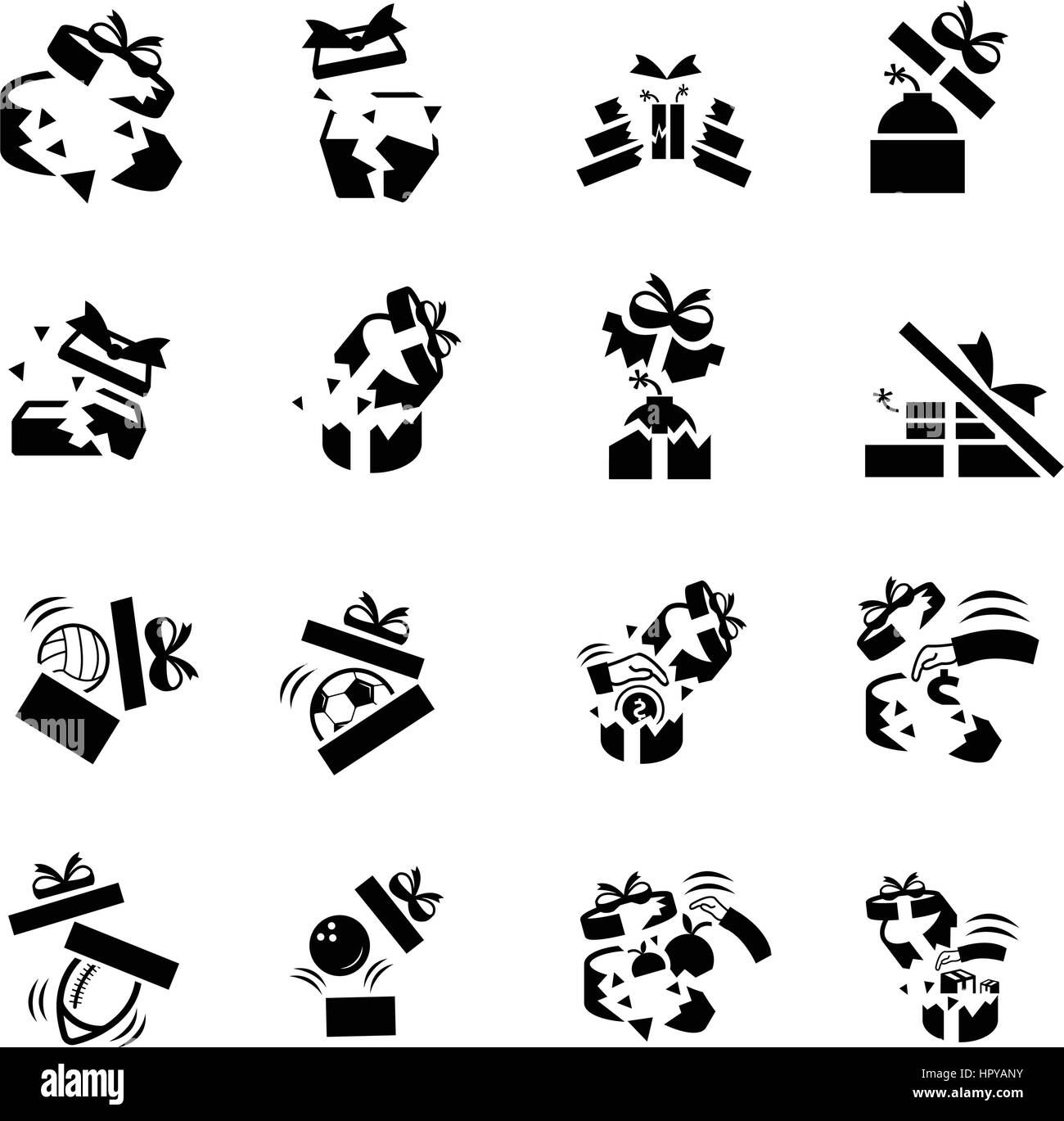 Set black gift icons is Damage Stock Vector Image & Art - Alamy