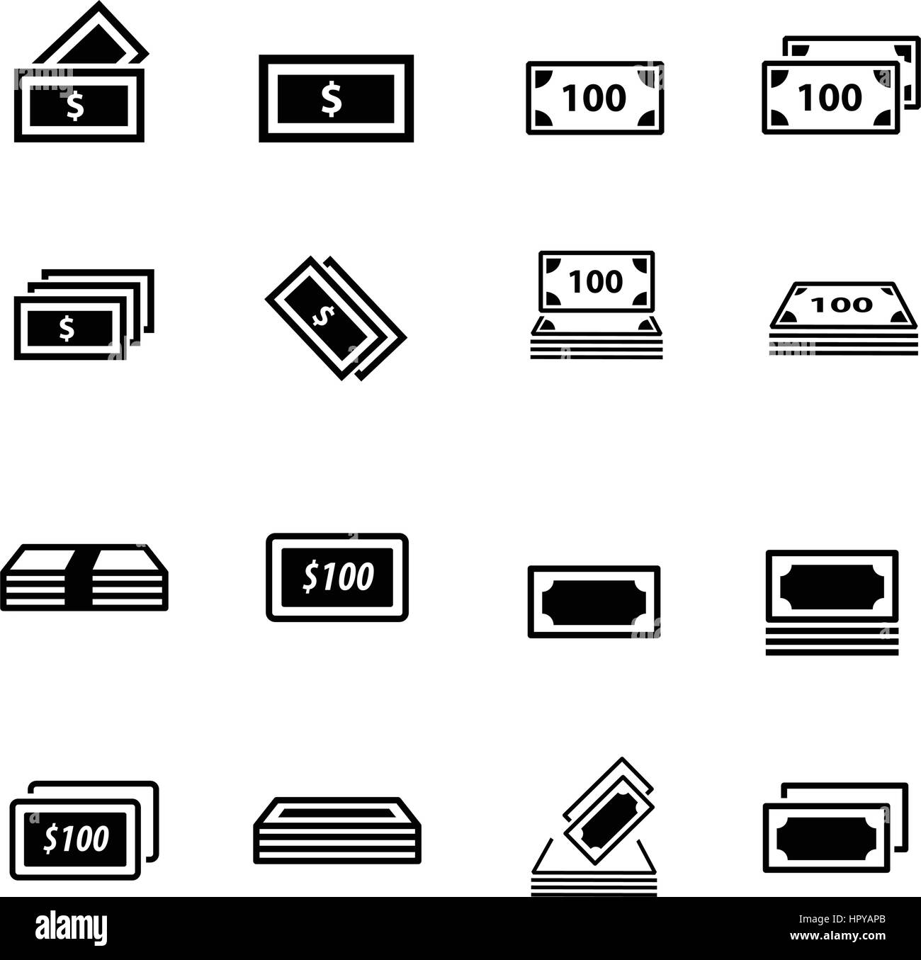 Vector money Icon Set Stock Vector Image & Art - Alamy