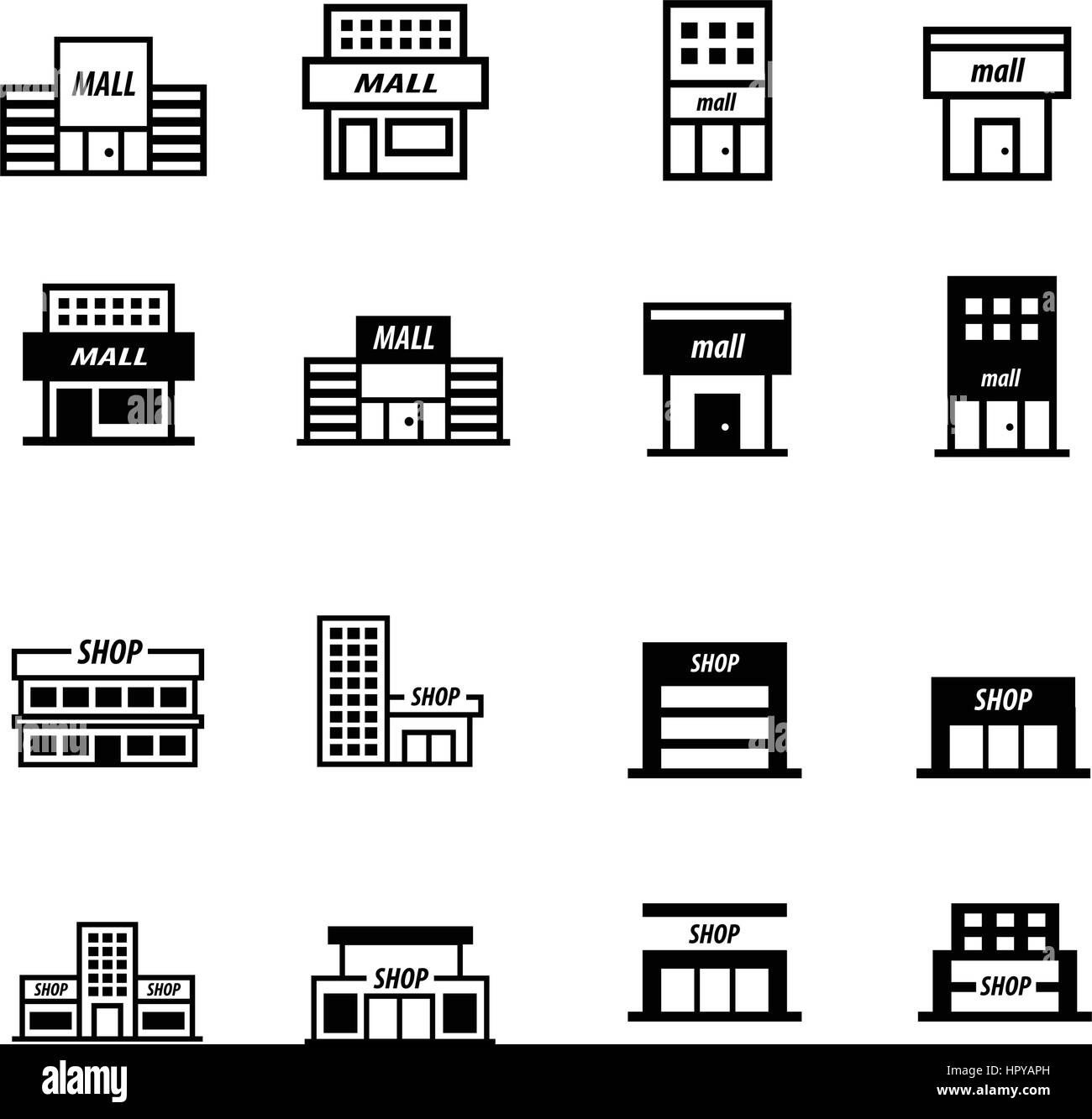 Store and shop icons Stock Vector Image & Art - Alamy