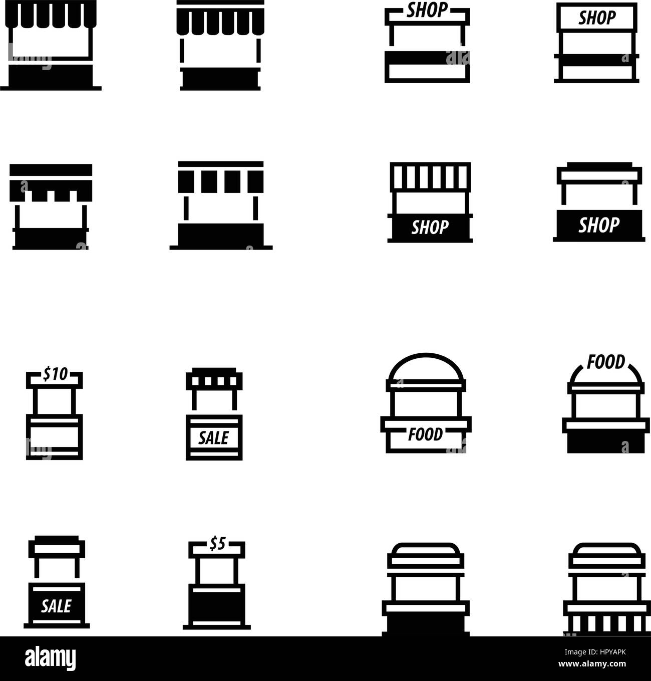 Fast food trolley icons set Stock Vector Image & Art - Alamy