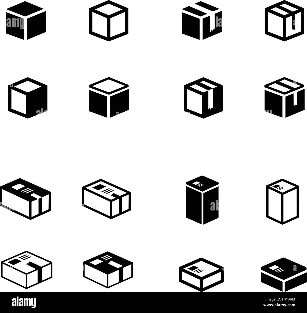 box icons set Stock Vector Image & Art - Alamy