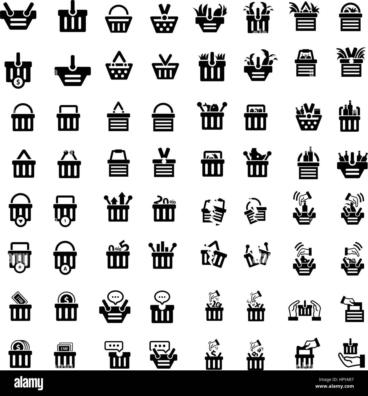 Shopping cart Icons Set 64 item Stock Vector Image & Art - Alamy