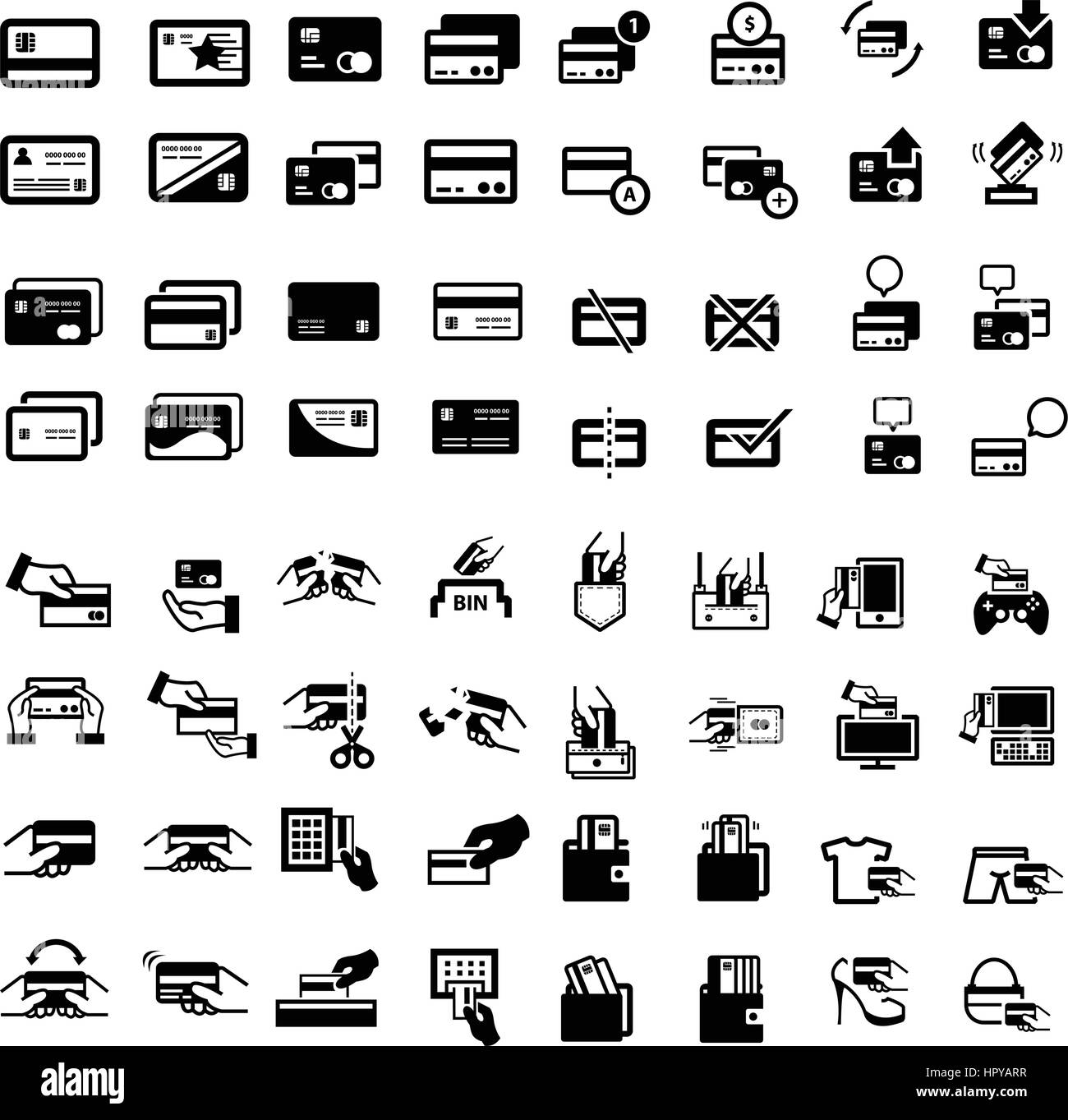 credit card icons set 64 item Stock Vector Image & Art - Alamy
