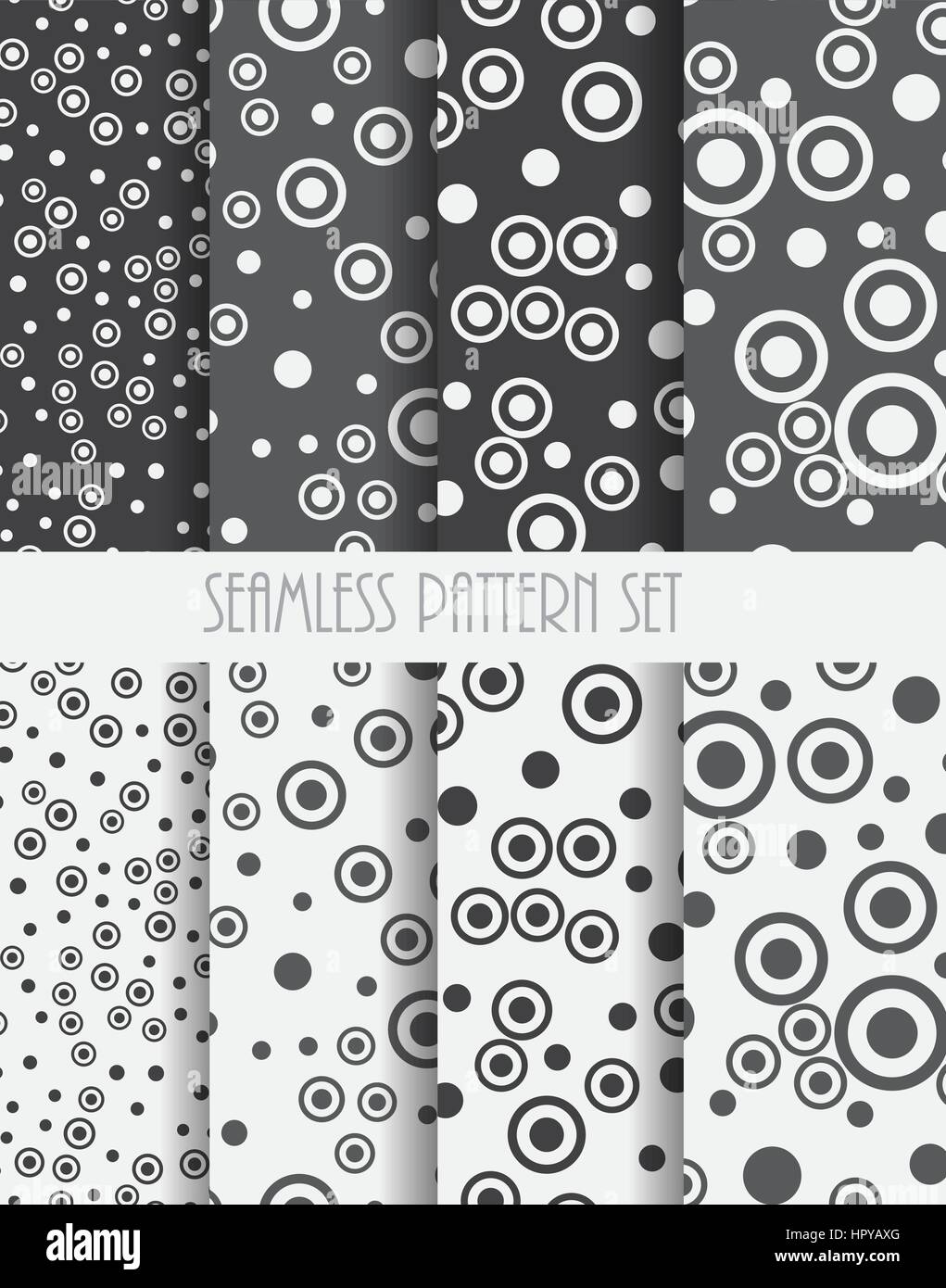Set of Seamless patterns. Circles dots abstract backgrounds. Vector ...