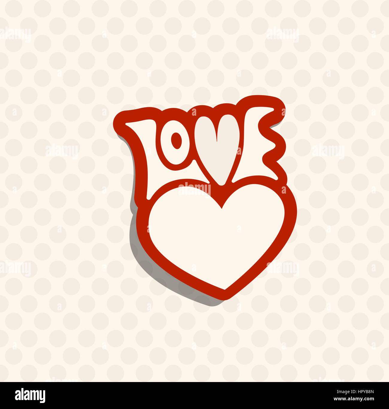 Love retro emblem. Vector illustration badge. Romantic label design ...