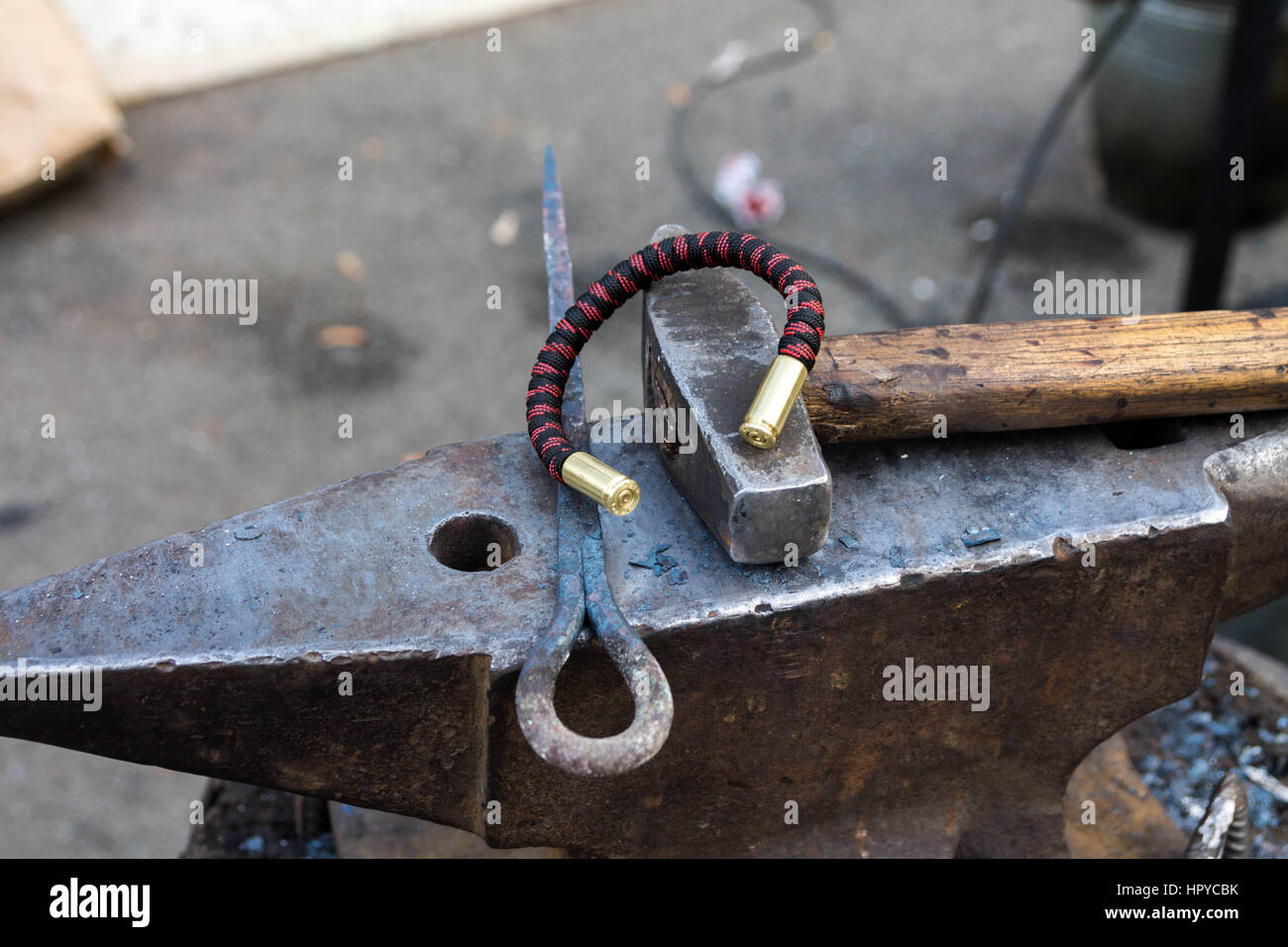 Manufacturing of products on the anvil. Tool blacksmith Stock Photo - Alamy