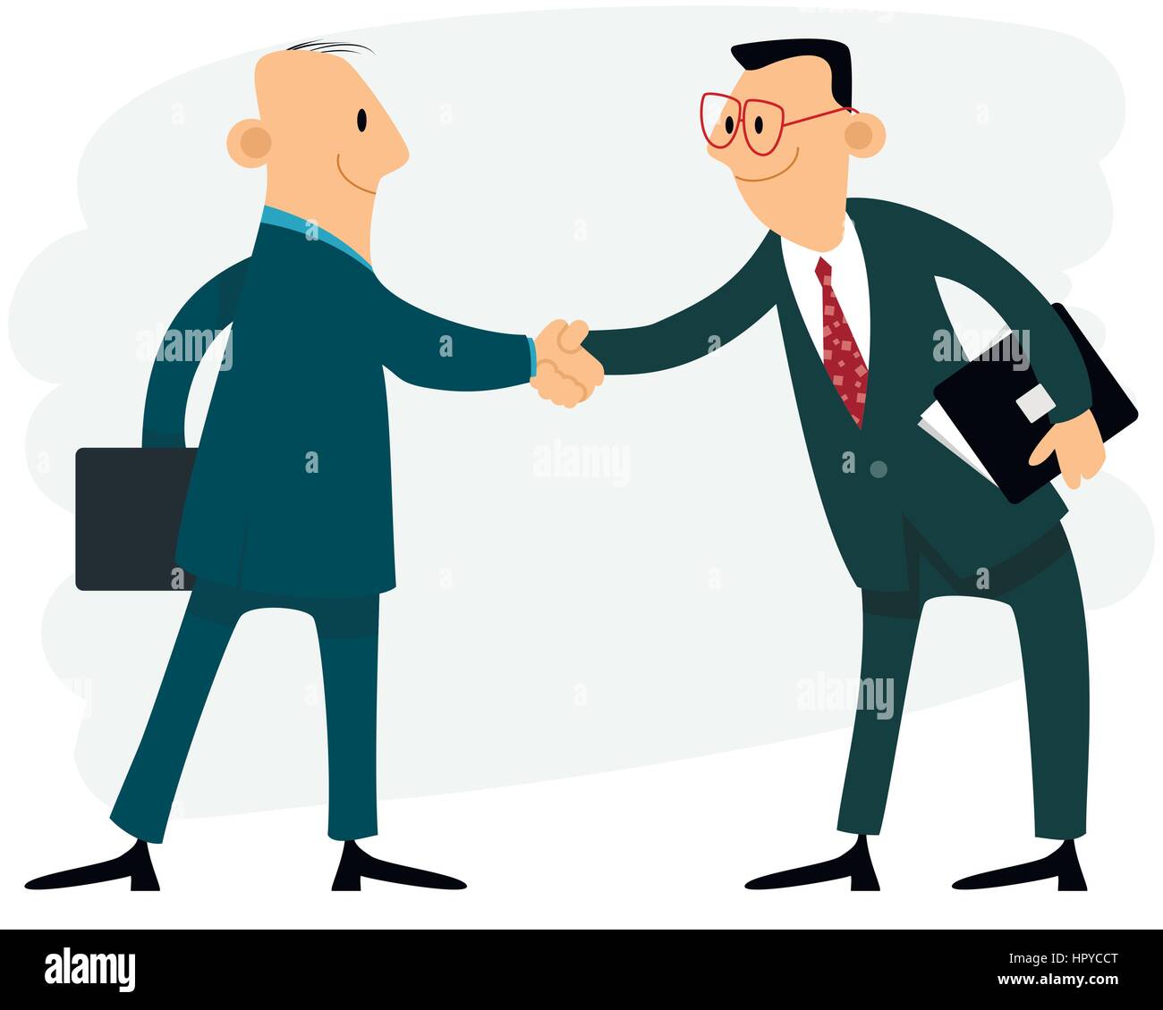 Vector illustration of a two businessmen handshake Stock Vector Image ...