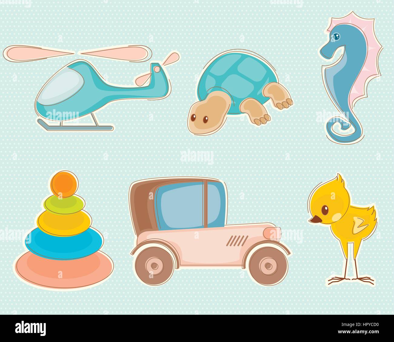 Vector illustration of a six toys set Stock Vector Image & Art - Alamy