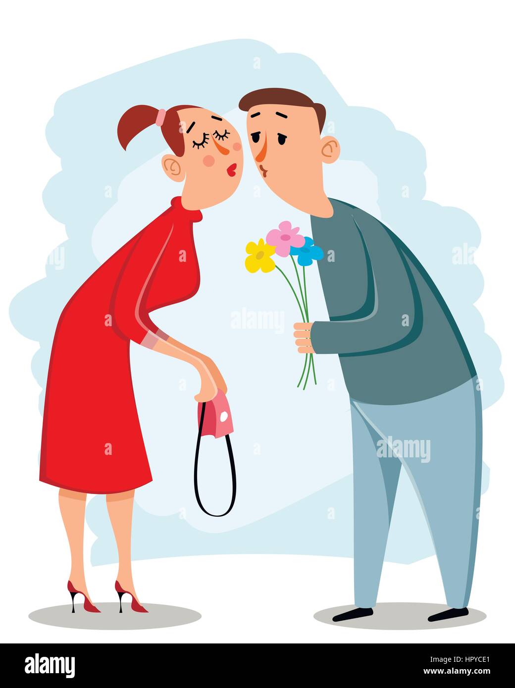 Vector illustration of a couple on a date Stock Vector Image & Art - Alamy