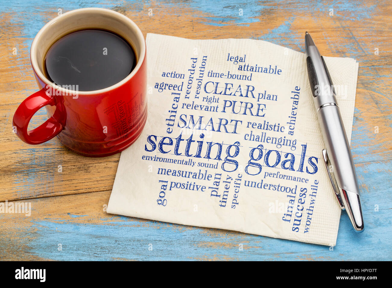 Smart goal setting concept handwriting hi-res stock photography and ...