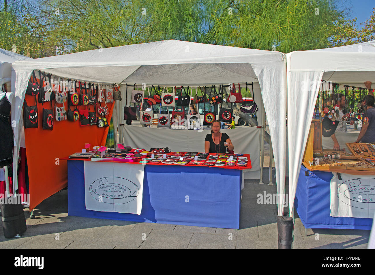 Bag Stall, Promenade, Barcelona, Spain Stock Photo - Alamy