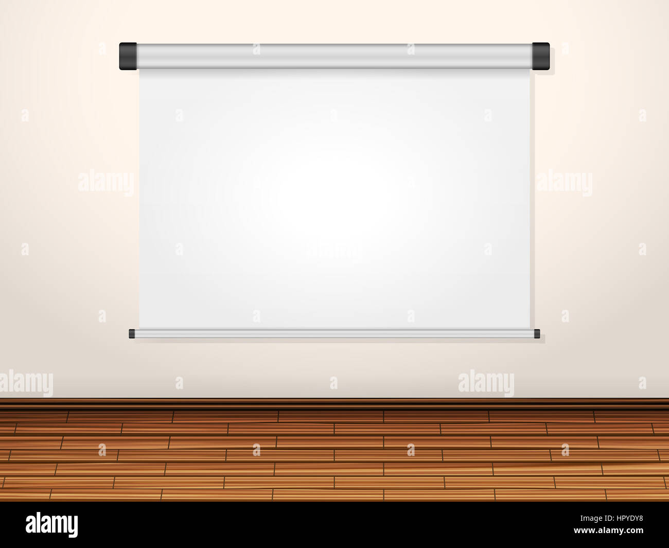 Projection screen on a wall Stock Photo - Alamy