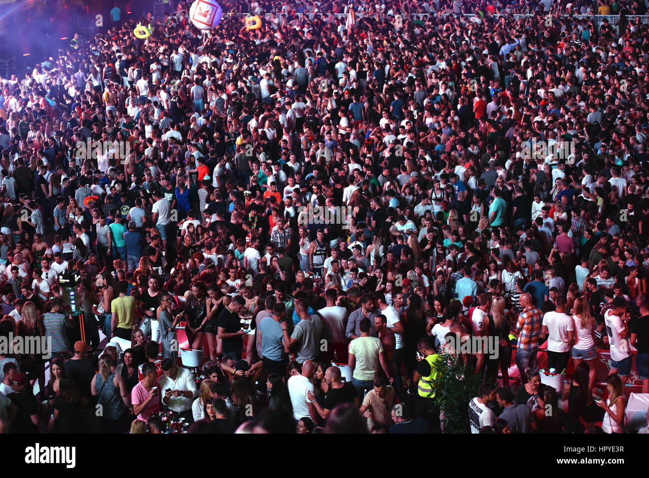 CLUJ-NAPOCA, ROMANIA - AUGUST 4, 2016: Large crowd of people joining a ...