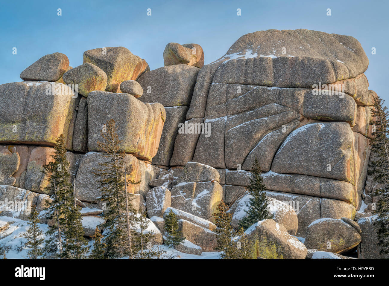 granite rock formation in Vedauwoo Recreation Area, Wyoming, known to ...