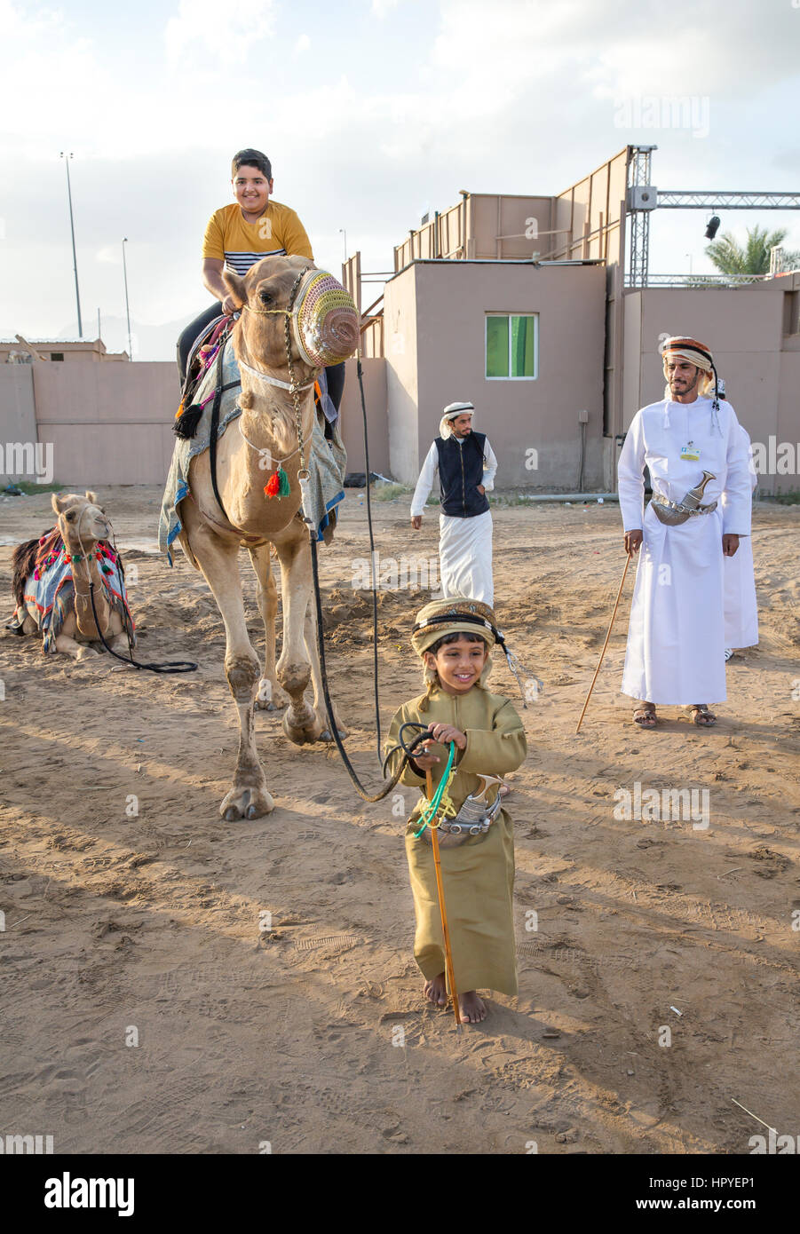 Muscat, Oman, February 4th, 2017: young omani boy in traditional ...