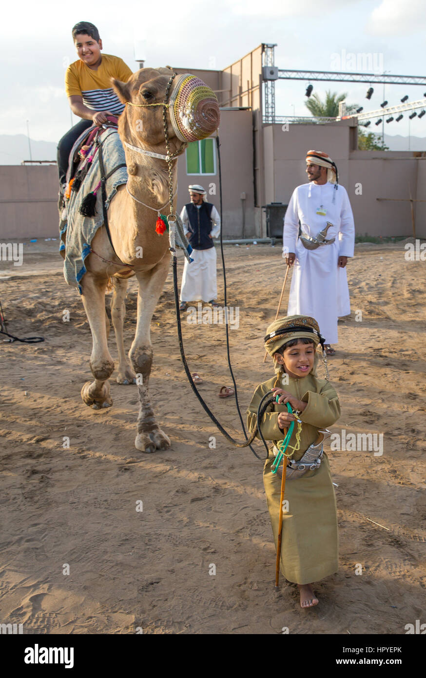 Muscat, Oman, February 4th, 2017: young omani boy in traditional ...