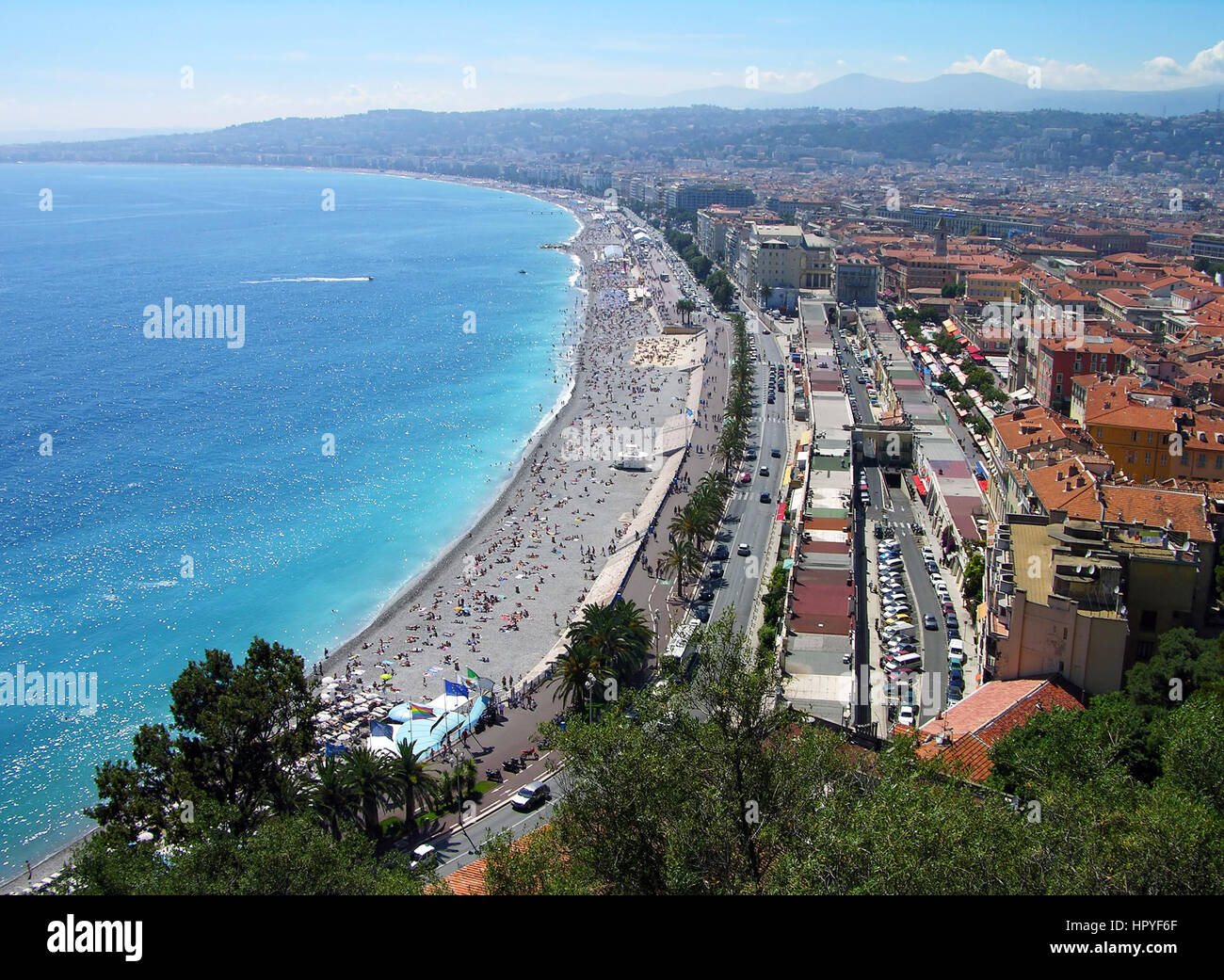 Nice city beach panoramic view, Cote d'Azur, France Stock Photo - Alamy