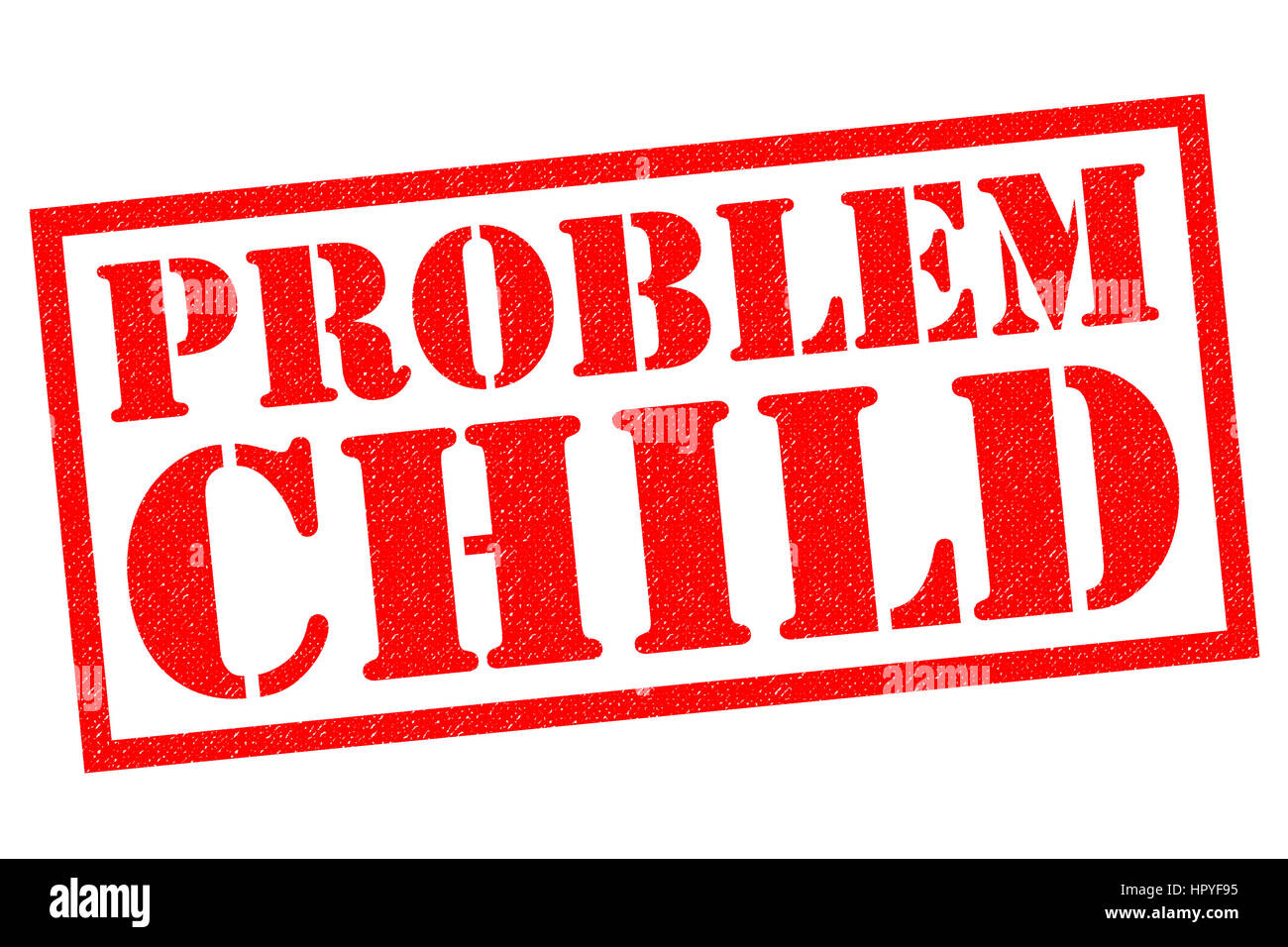PROBLEM CHILD red Rubber Stamp over a white background Stock Photo - Alamy