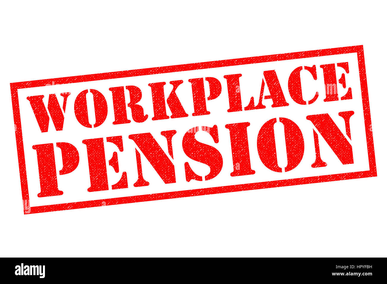 WORKPLACE PENSION red Rubber Stamp over a white background Stock Photo ...