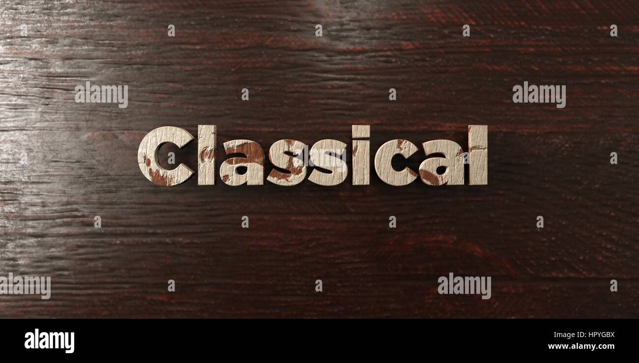 Classical - grungy wooden headline on Maple - 3D rendered royalty free ...