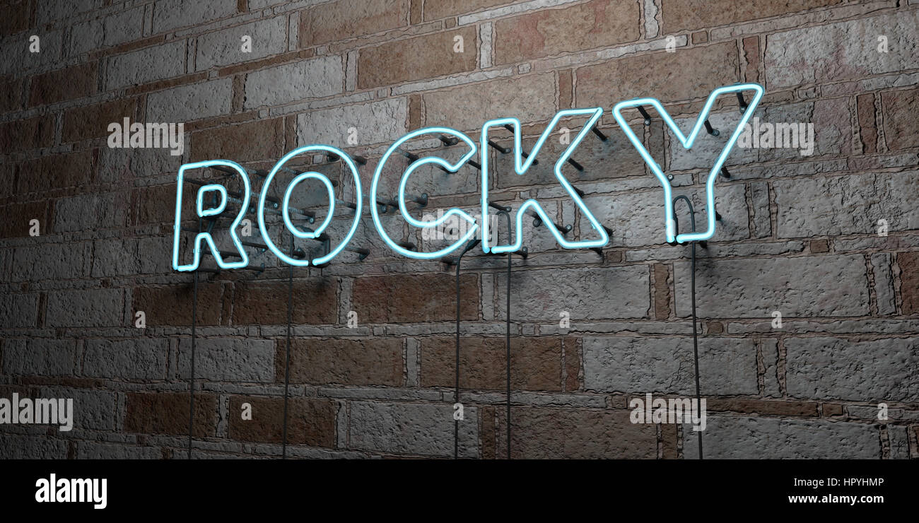 Rocky glowing neon sign hi-res stock photography and images - Alamy
