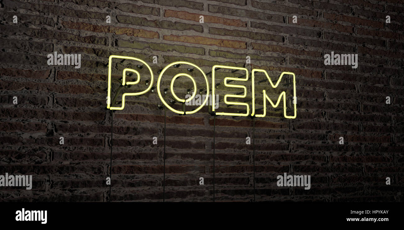 Poem fluorescent neon tube sign hi-res stock photography and images - Alamy