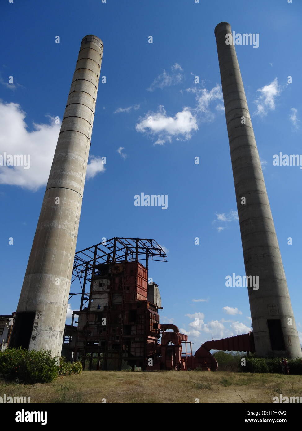 Disused sugar cane factory colourfully painted,Cuba Stock Photo - Alamy