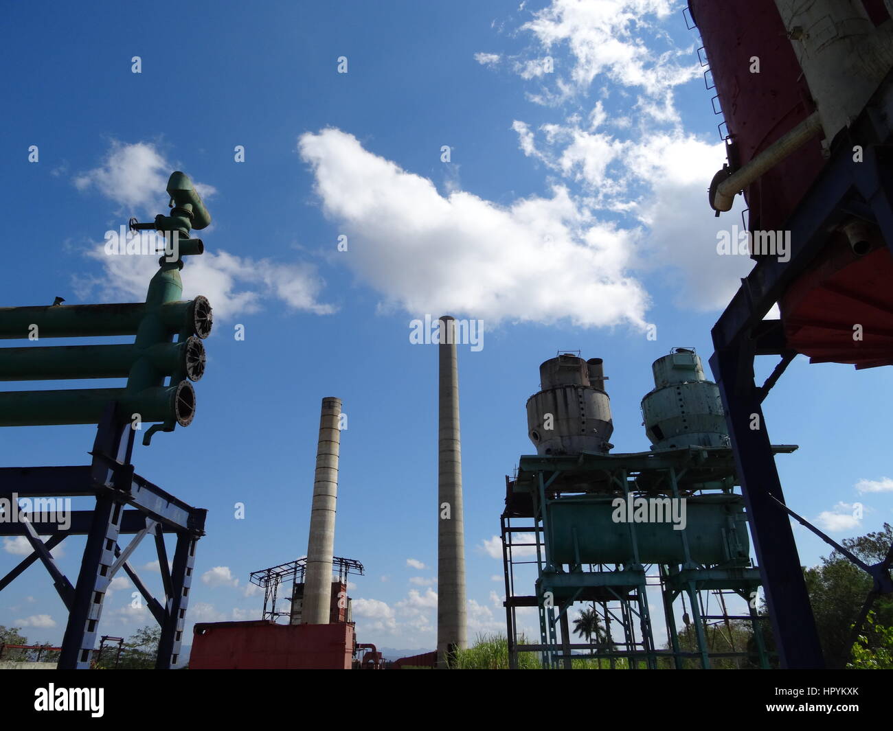 Disused sugar cane factory colourfully painted,Cuba Stock Photo - Alamy