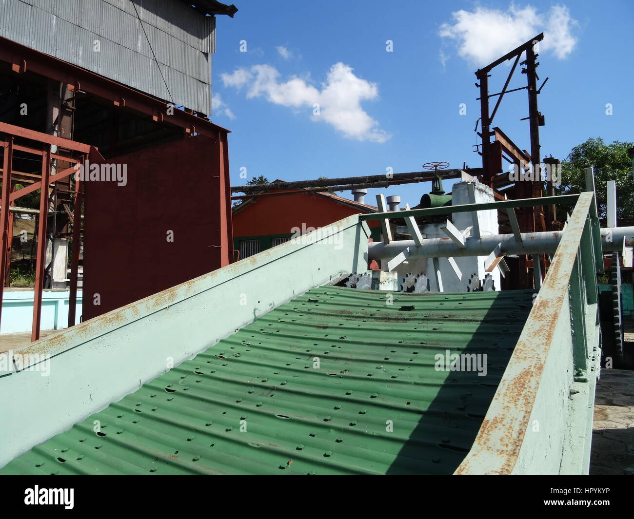 Disused sugar cane factory colourfully painted,Cuba Stock Photo - Alamy