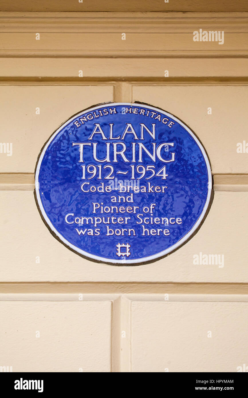 Alan Turing Blue Plaque High Resolution Stock Photography and Images ...