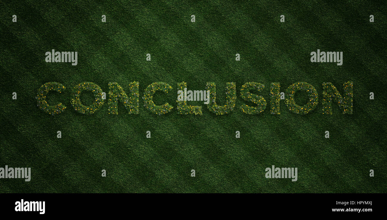 CONCLUSION - fresh Grass letters with flowers and dandelions - 3D ...