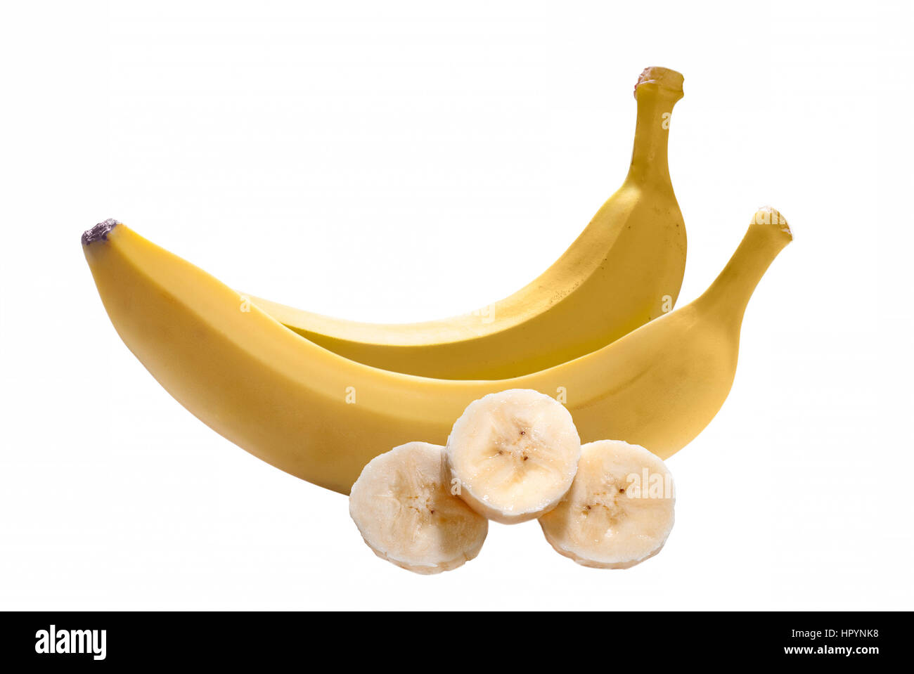 two bananas with slices Stock Photo - Alamy