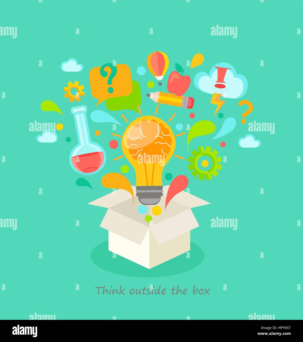 Think outside the box vector vectors hi-res stock photography and ...