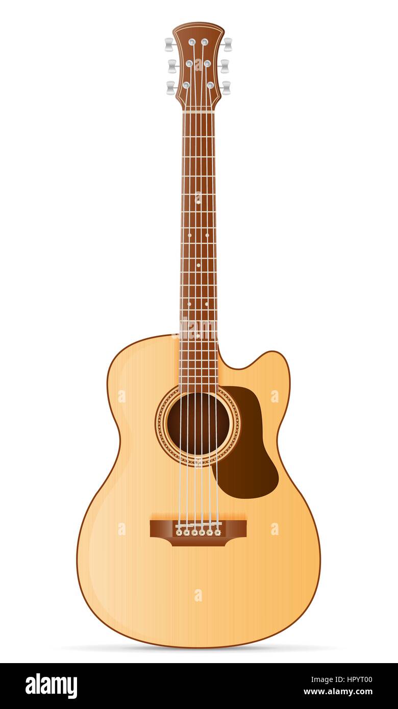 acoustic guitar stock vector illustration isolated on white background ...