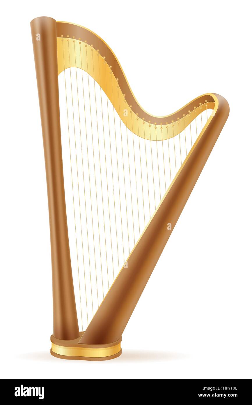 harp stock vector illustration isolated on white background Stock ...