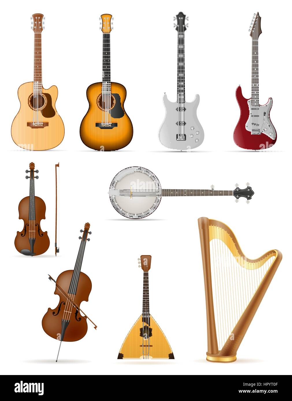 stringed musical instruments stock vector illustration isolated on white background Stock Vector ...
