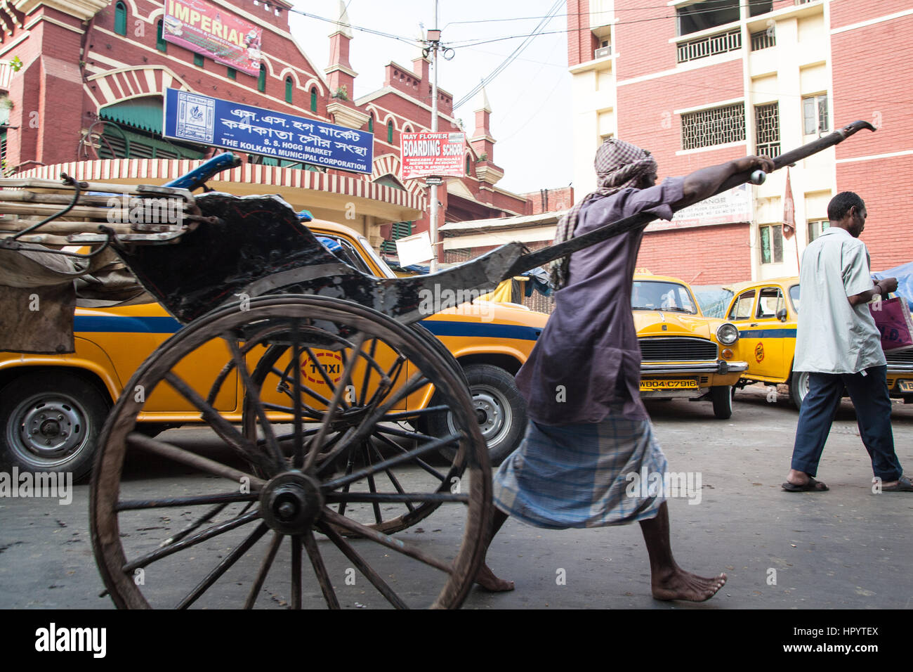 Human,pulled,rickshaw,near New Market,Calcutta,Kolkata,capital,of ...